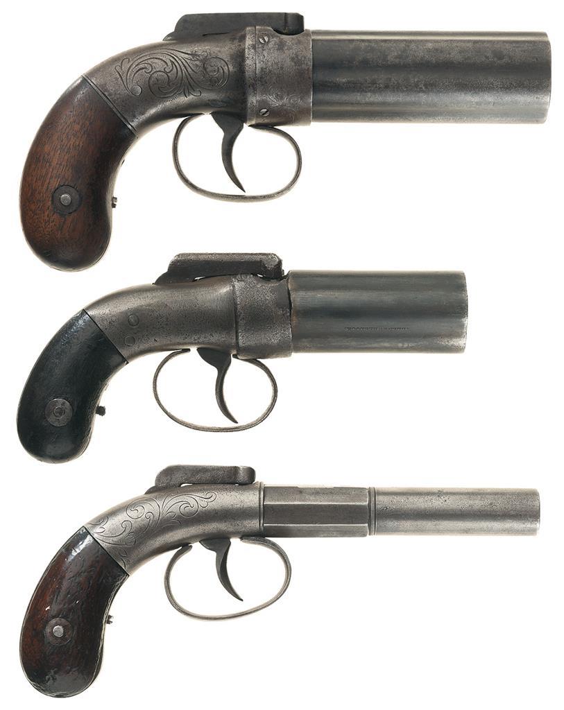 Three Bar Hammer Percussion Hand Guns | Rock Island Auction