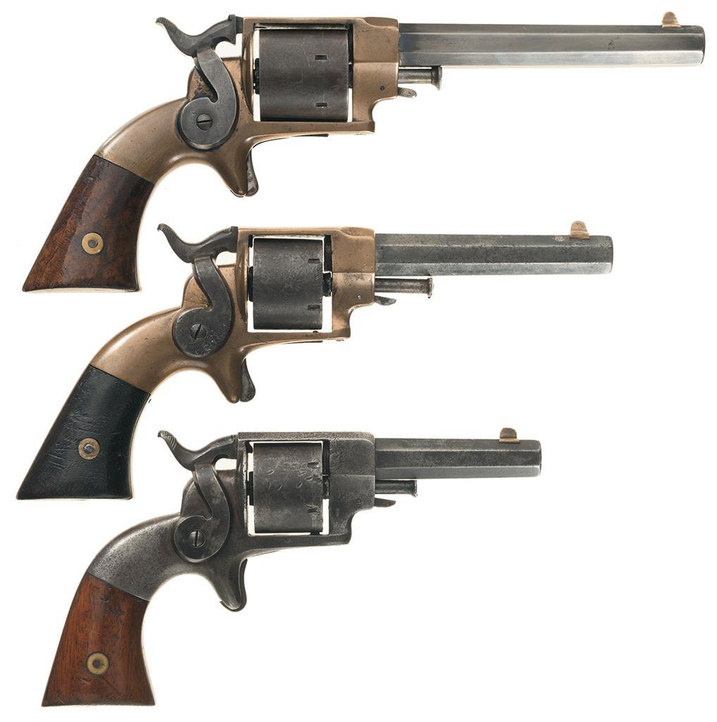 Three Allen & Wheelock .32 Sidehammer Rimfire Revolvers | Rock Island ...