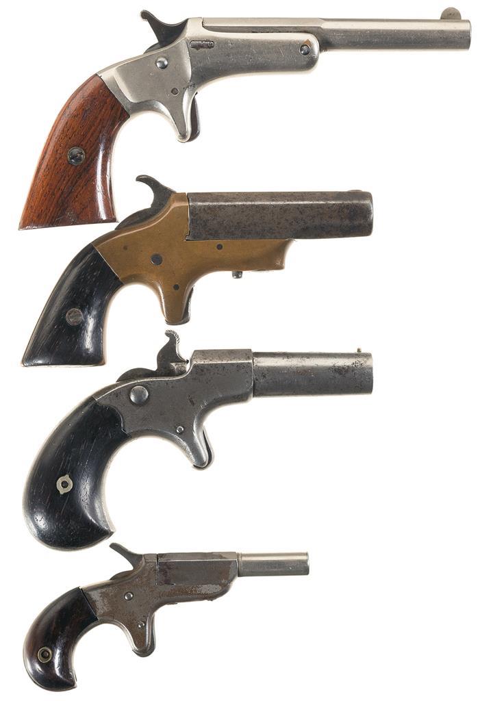 Four Single Shot Derringers -A) Stevens No. 41 Derringer | Rock Island ...