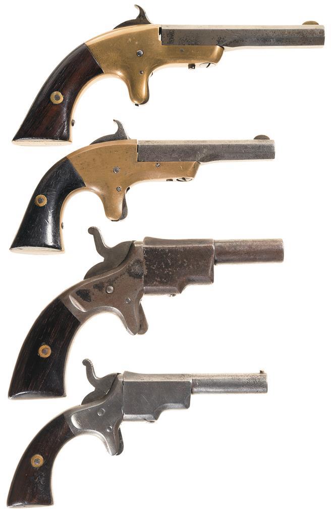 Four Single Shot Derringers -A) H. C. Lombard & Co. Derringer | Rock ...