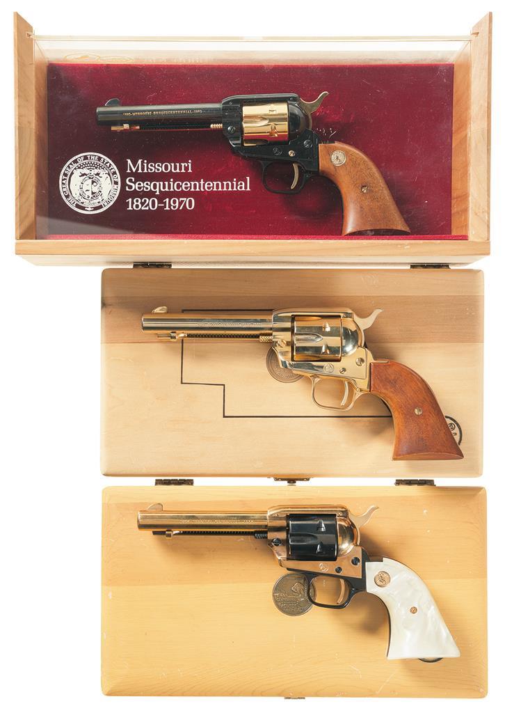 Three Cased Commemorative Colt Single Action Revolvers | Rock Island ...