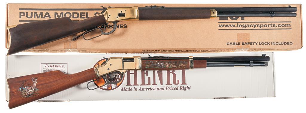 Two Boxed Lever Action Long Guns -A) Puma Model 92 Rifle | Rock Island ...