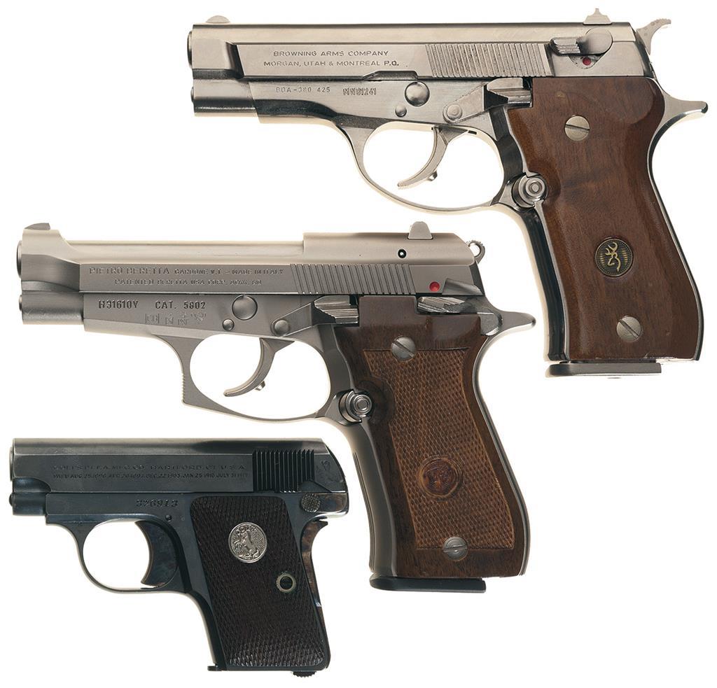 Three Semi-Automatic Pistols -A) Browning BDA .380 Pistol | Rock Island ...