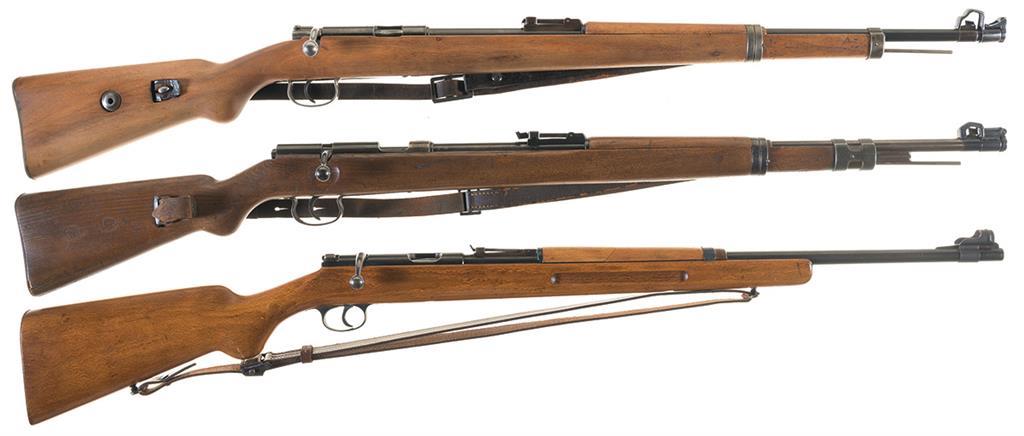 Three German Single Shot Bolt Action Rifles w/ Slings | Rock Island Auction