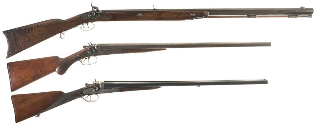 Three Long Guns -A) Unmarked Contemporary Kentucky Long Rifle | Rock ...