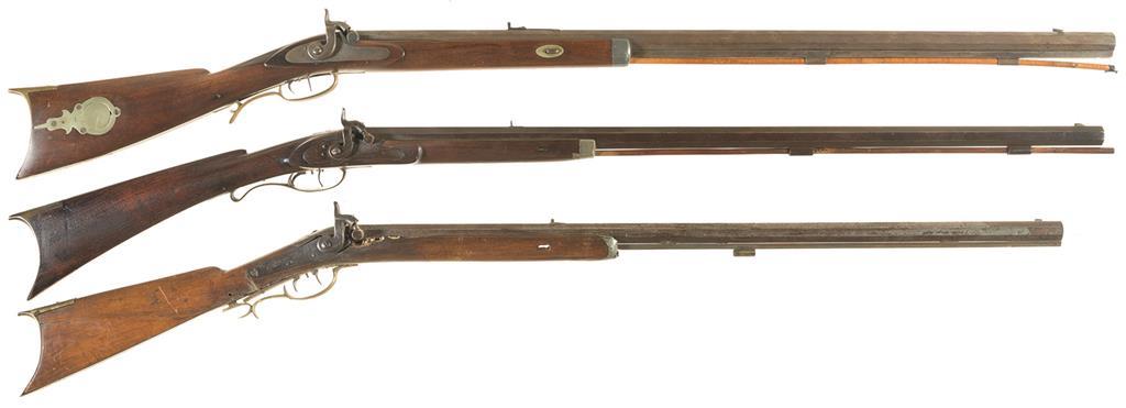 Three Half Stock Percussion Rifles -A) J. Henry & Son Rifle | Rock ...