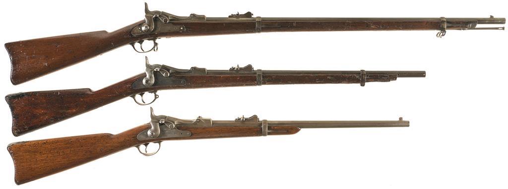Three Springfield Armory Trapdoor Long Guns -A) Springfield Mode | Rock ...