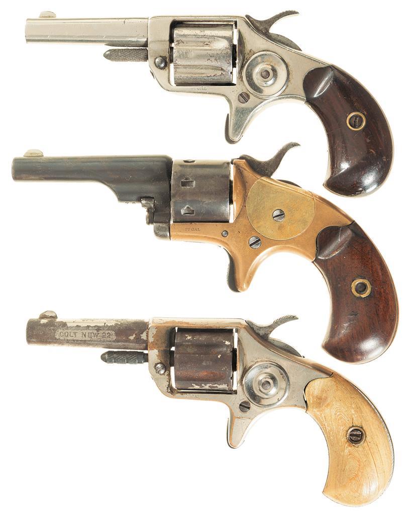 Three Colt Antique Pocket Revolvers -A) Colt New Line 22 Revolve | Rock ...