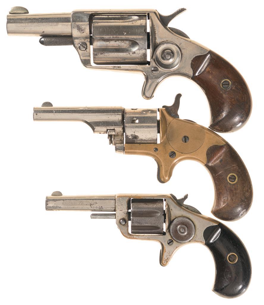 Three Antique Colt Pocket Revolvers -A) Colt New Line 38 Revolve | Rock ...