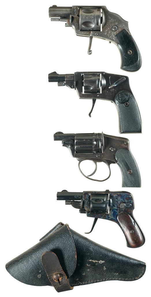 Four European 'Velo-Dog' Style DA Hammerless Revolvers | Rock Island ...