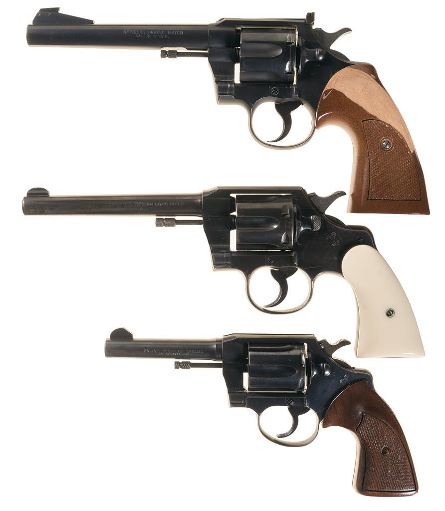 Three Colt Double Action Revolvers -A) Colt Officer's Model Matc | Rock ...