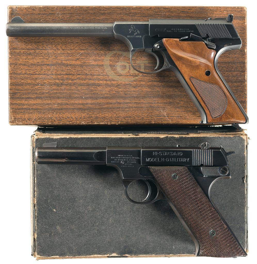 Two Boxed Semi-Automatic Pistols -A) Colt Huntsman Pistol | Rock Island ...