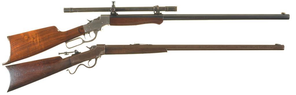 Two Single Shot Rifles -A) Stevens Ideal No. 44 Rifle with Scope | Rock ...