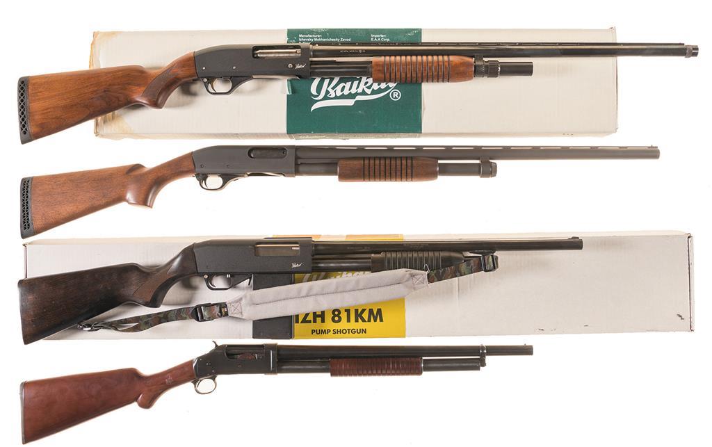 Four Slide Action Shotguns -A) Baikal Model MP-133 Shotgun with | Rock ...