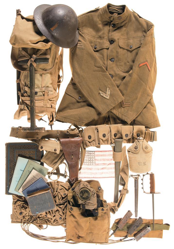 Grouping of World War I Uniform and Field Items, Including Manua | Rock ...