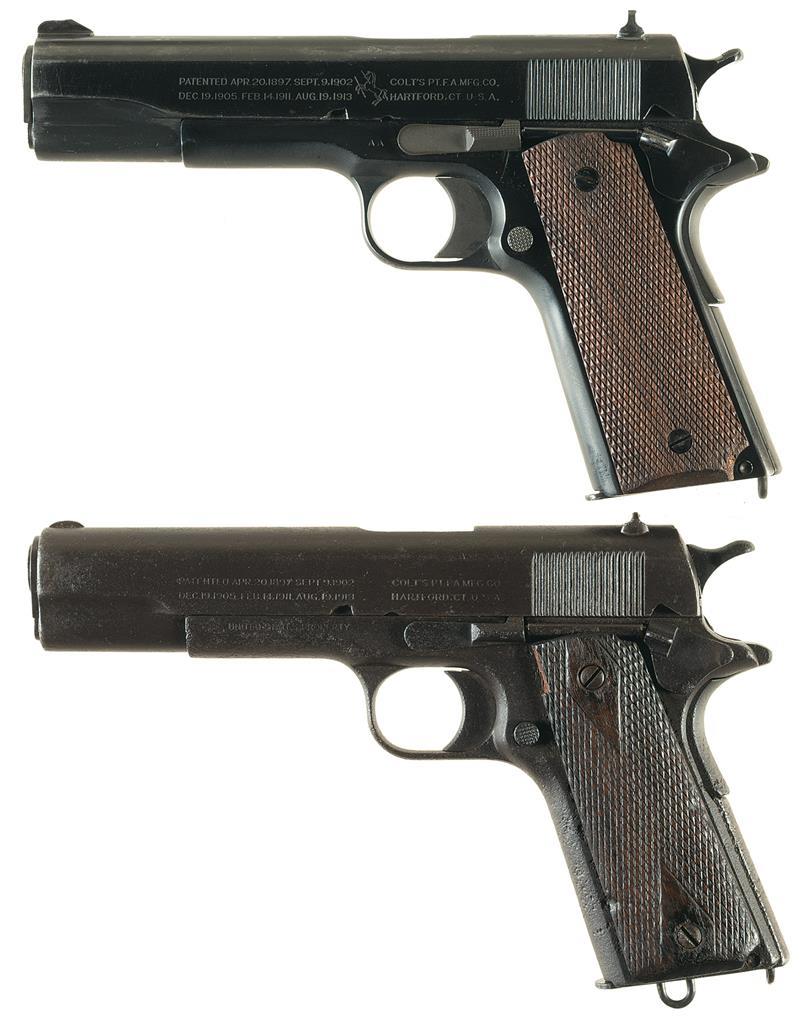 Two U.S. Colt Model 1911 Semi-Automatic Pistols -A) U.S. Colt Mo | Rock ...