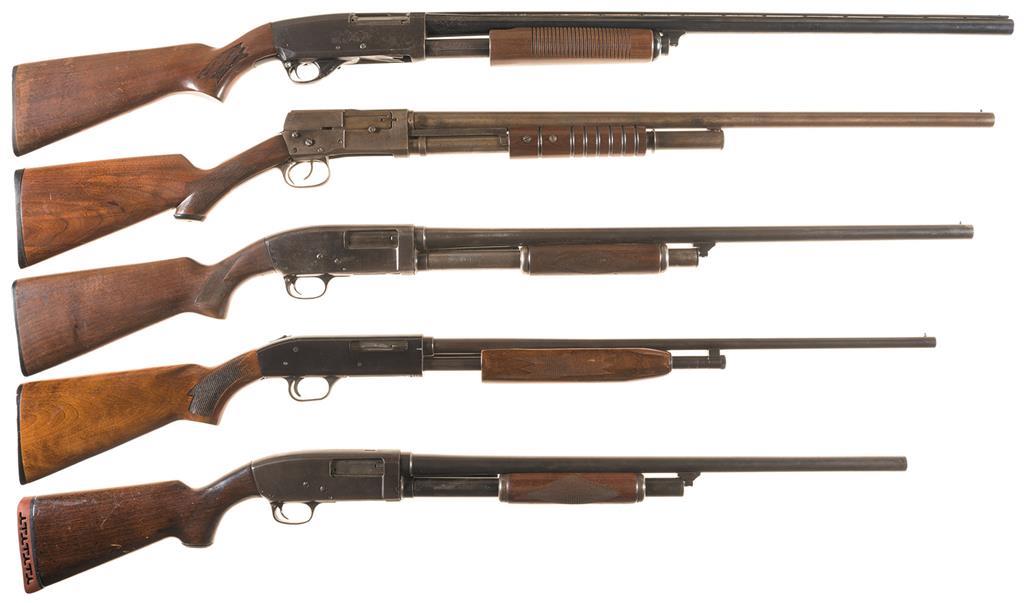 Five Slide Action Shotguns -A) Savage Model 30F Shotgun | Rock Island ...