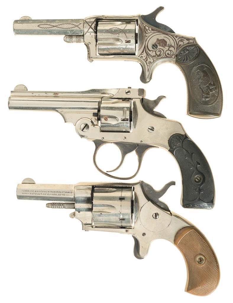 Three Antique American Revolvers -A) Forehand Arms 'Pioneer' Rev | Rock ...