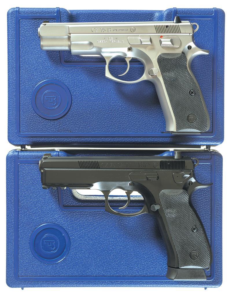 Two CZ Semi-Automatic Pistols with Cases -A) CZ Model 75B Pistol | Rock ...