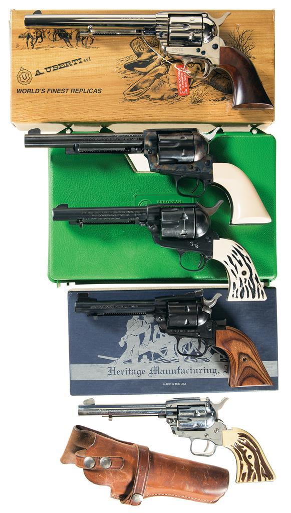Five Single Action Revolvers -A) Uberti Cattleman Revolver with | Rock ...