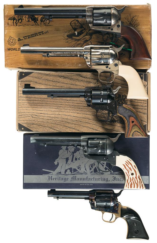 Five Single Action Revolvers -A) Uberti Cattleman Model Revolver | Rock ...