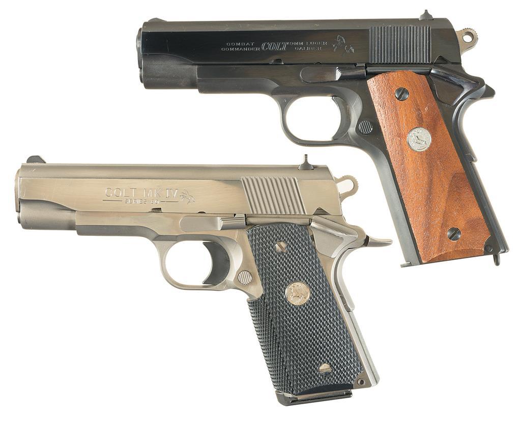 Two Colt Semi-Automatic Pistols -A) Colt Combat Commander Pistol | Rock ...