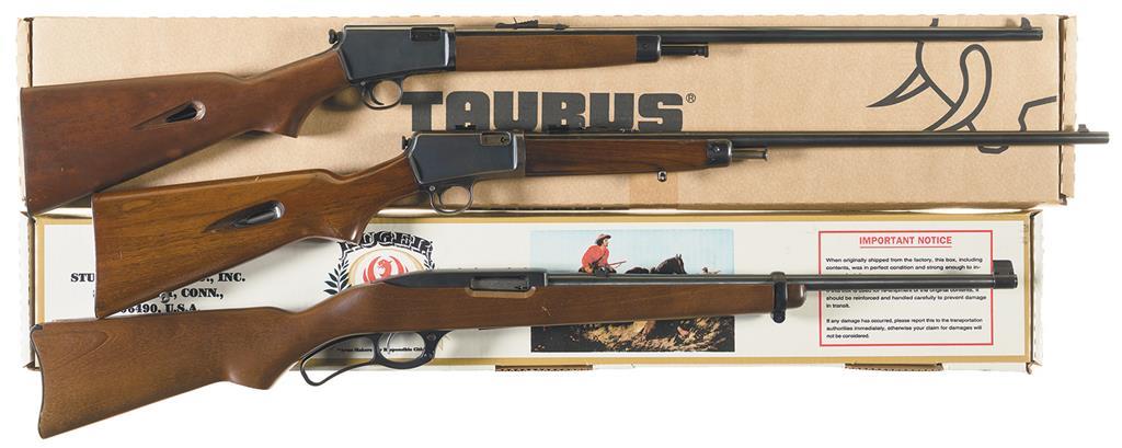 Three Sporting Rifles -A) Taurus Model 63 Semi-Automatic Rifle w | Rock ...