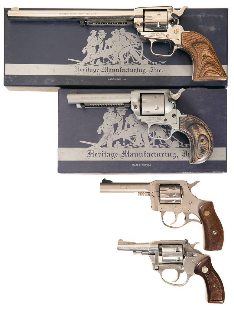 Four Revolvers -A) Heritage Rough Rider Single Action Revolver w | Rock ...