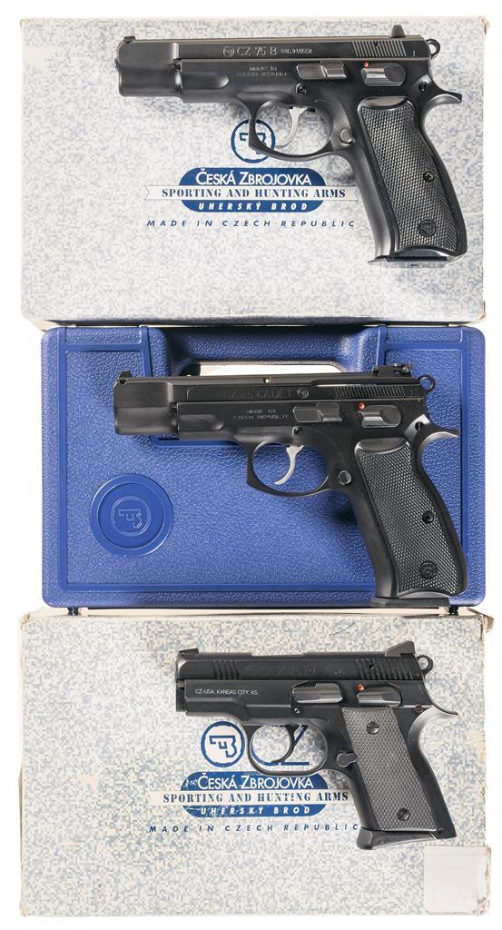 Three CZ Semi-Automatic Pistols with Cases -A) CZ Model 75 B Pis | Rock ...
