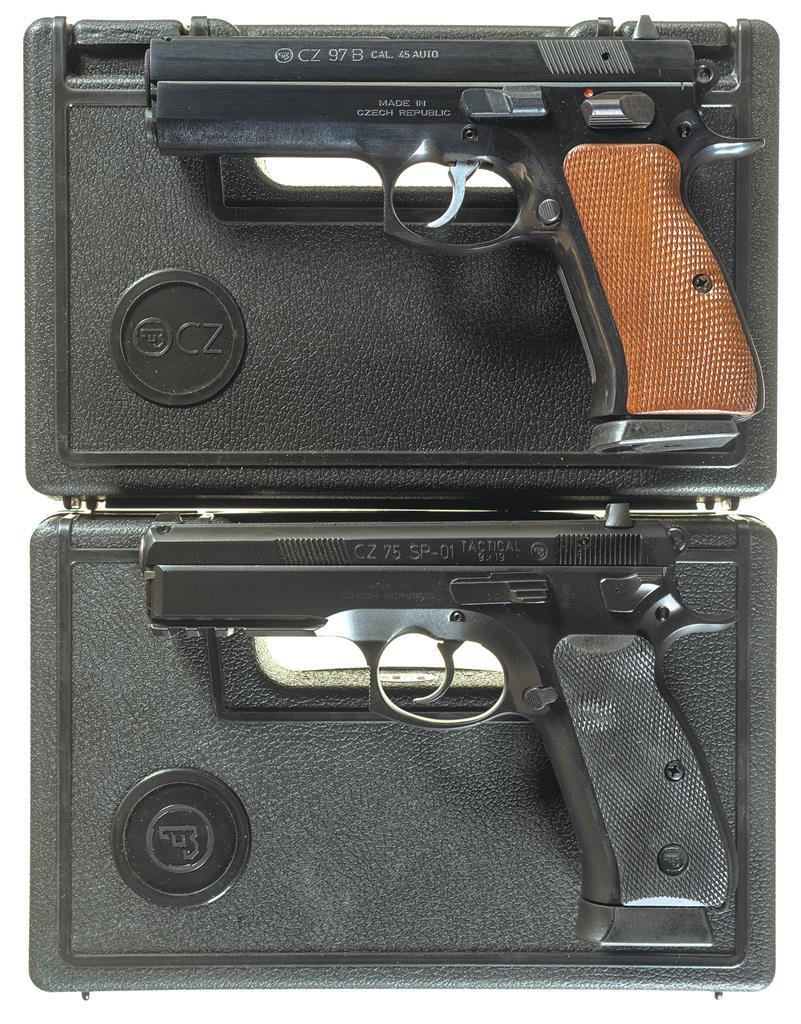 Two CZ Semi-Automatic Pistols with Cases -A) CZ Model 97B Pistol | Rock ...