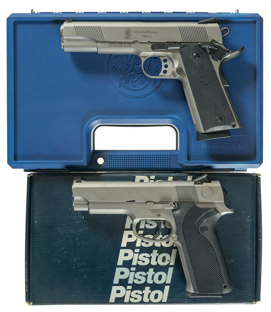 Two Cased Smith & Wesson Semi-Automatic Pistols -A) S&W Model SW | Rock ...