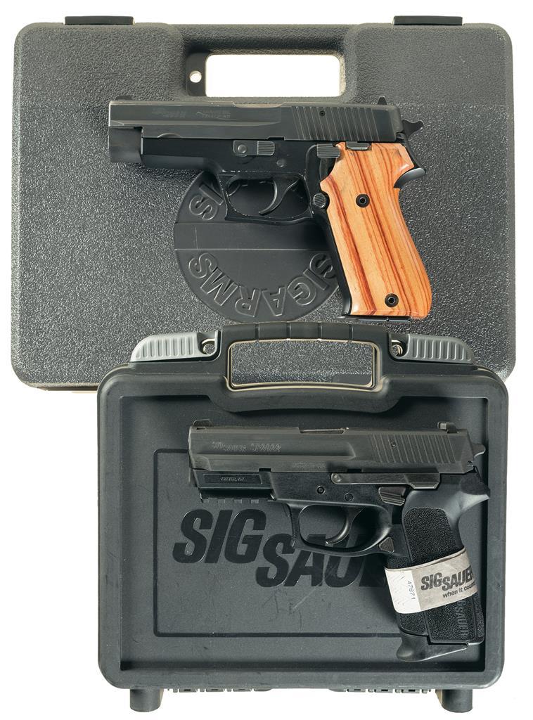 Two Sig Sauer Semi-Automatic Pistols with Cases -A) Sig Sauer Mo | Rock ... Two Sig Sauer Semi-Automatic Pistols with Cases -A) Sig Sauer Mo | Rock ...