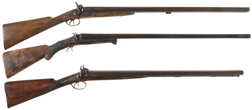 Three Antique Double Barrel Shotguns | Rock Island Auction