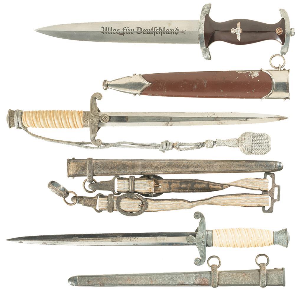 Three German Daggers with Scabbards One with Hanger and Tassel | Rock ...