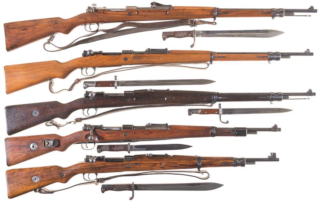 Five Military Bolt Action Rifles w/ Bayonets | Rock Island Auction