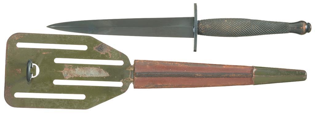 OSS Commando Dagger with 'Pancake Flipper' Sheath | Rock Island Auction