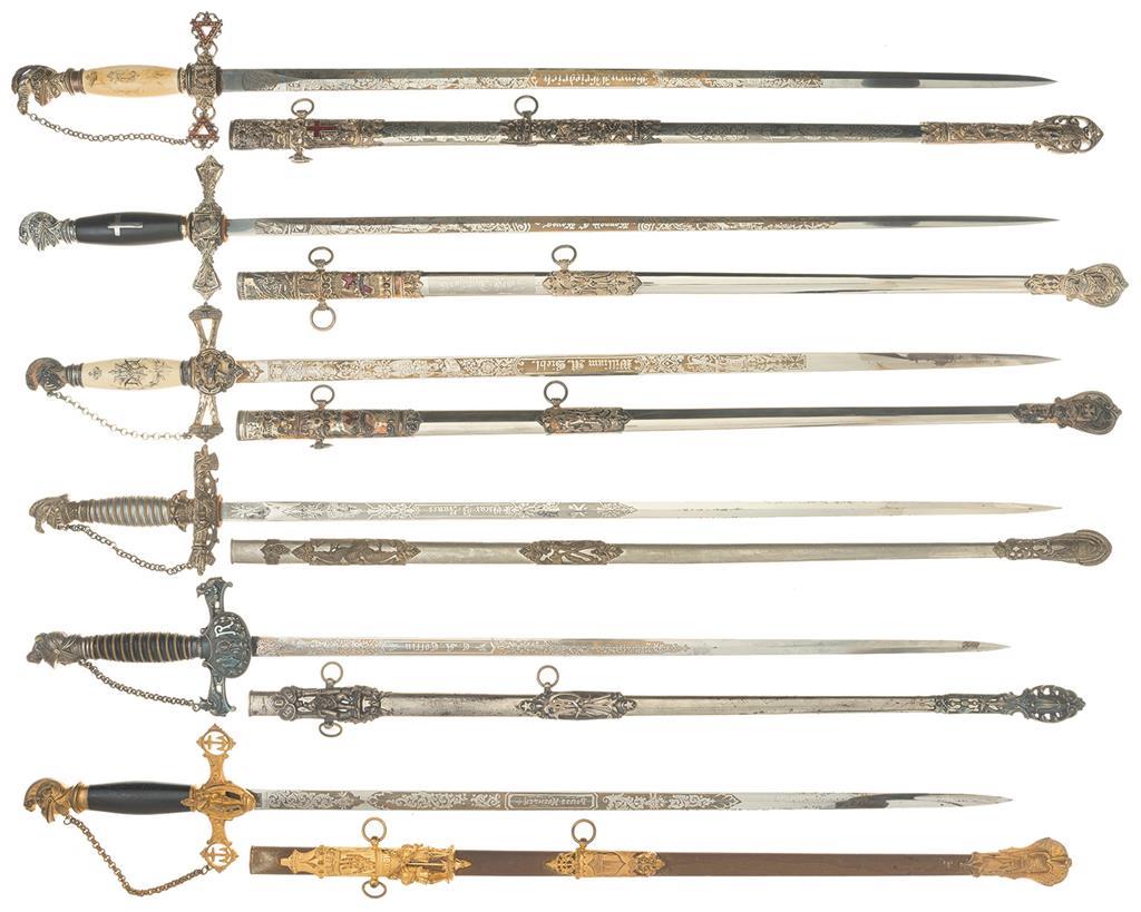 Eight Fraternal Order/Lodge Swords | Rock Island Auction