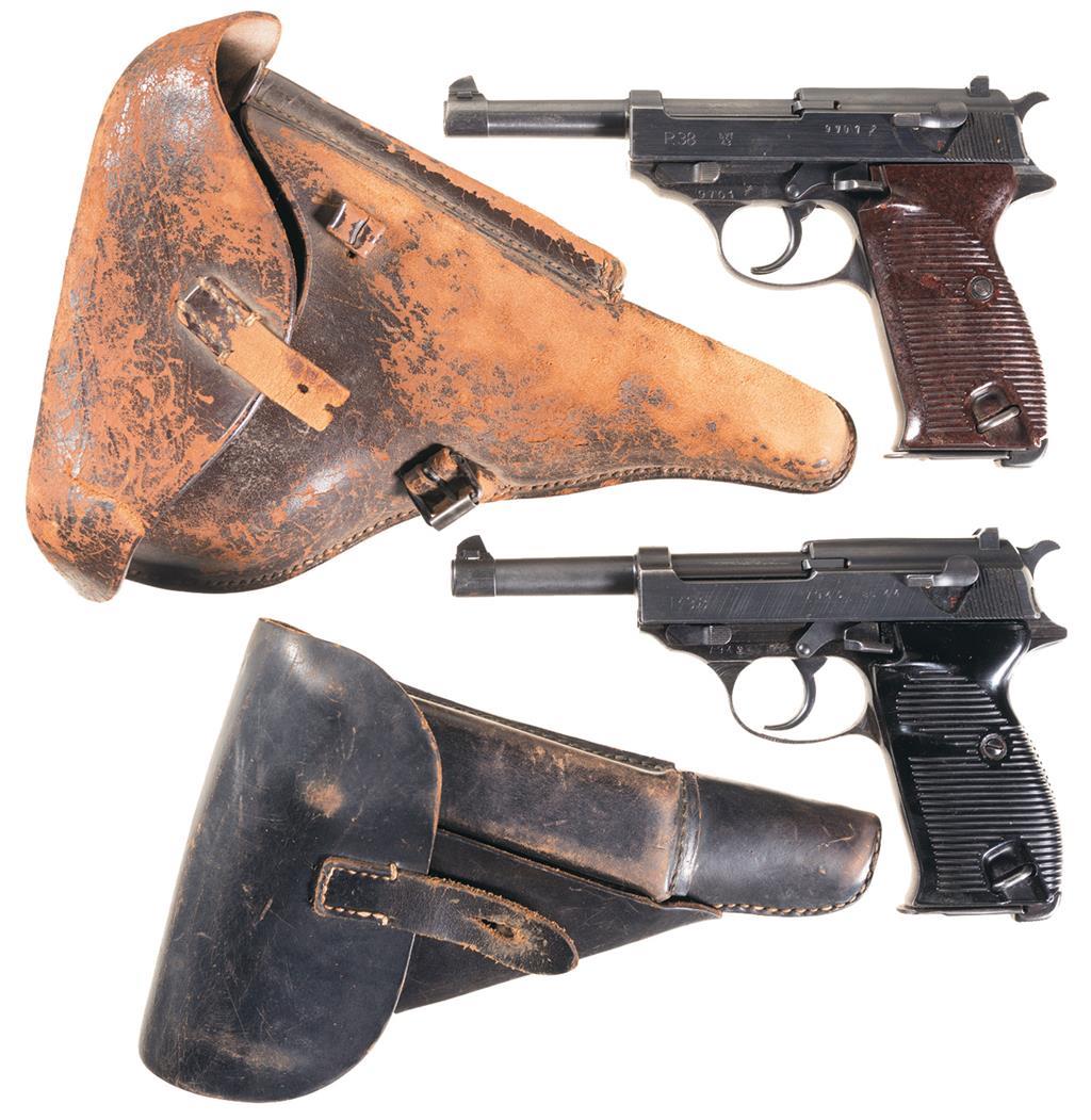 Two Nazi P-38 Semi-Automatic Pistols w/ Holsters | Rock Island Auction