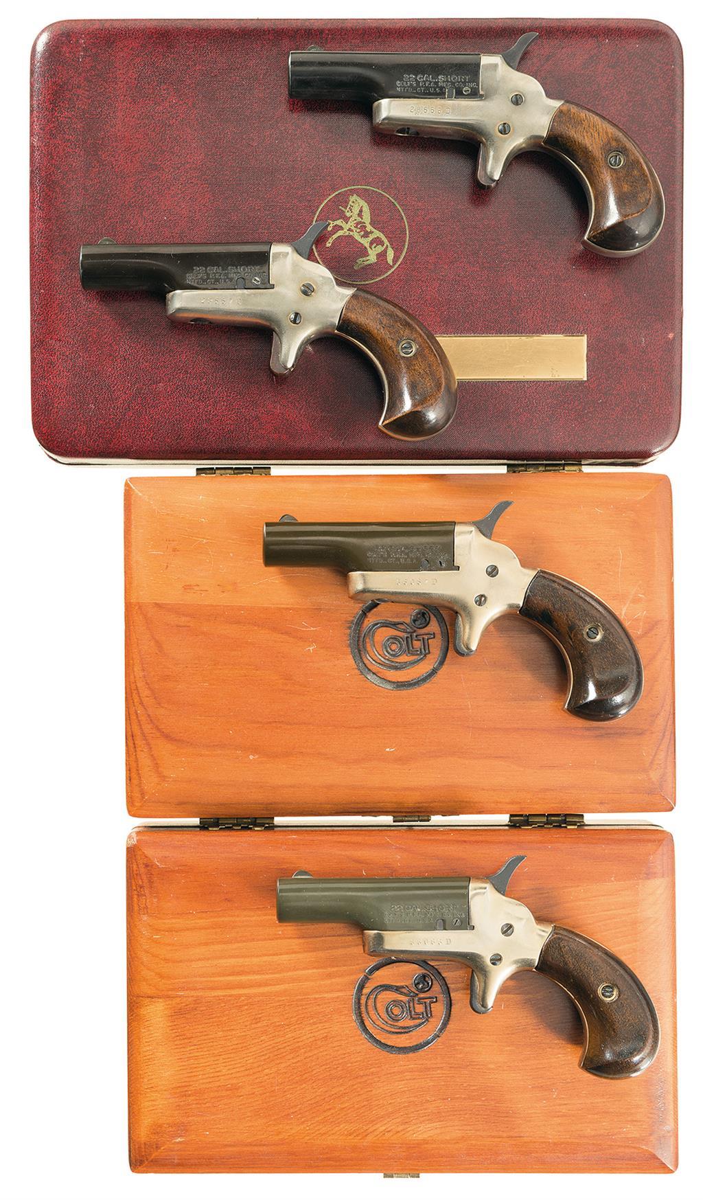 Four Colt Fourth Model Single Shot Derringer w/ Cases | Rock Island Auction
