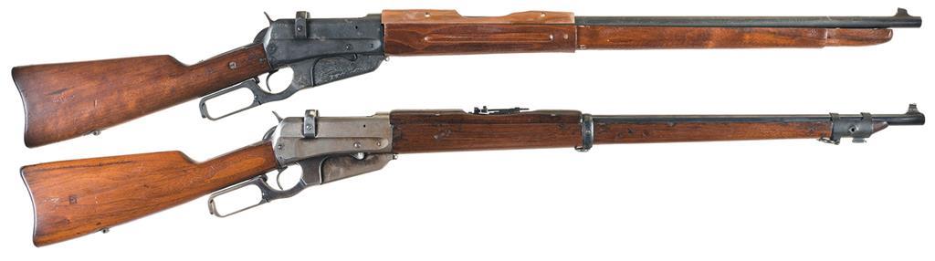 Two Winchester Russian Model Lever Action 1895 Muskets | Rock Island ...
