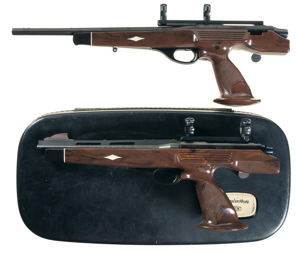 Two Remington Model XP-100 Single Shot Bolt Action Pistols | Rock ...