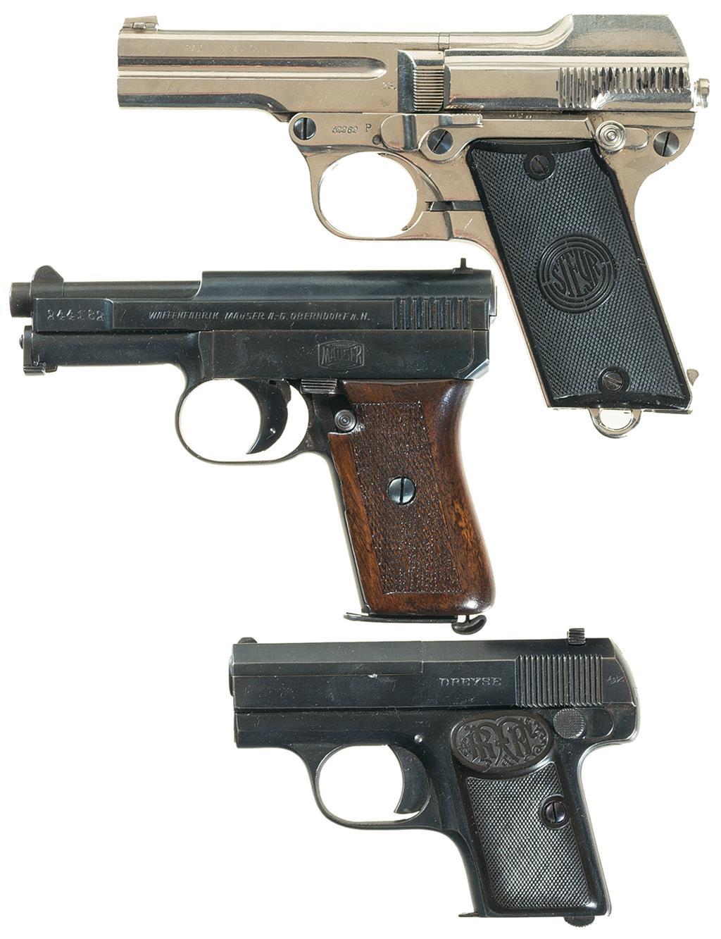 Three German Semi-Automatic Pocket Sized Pistols | Rock Island Auction