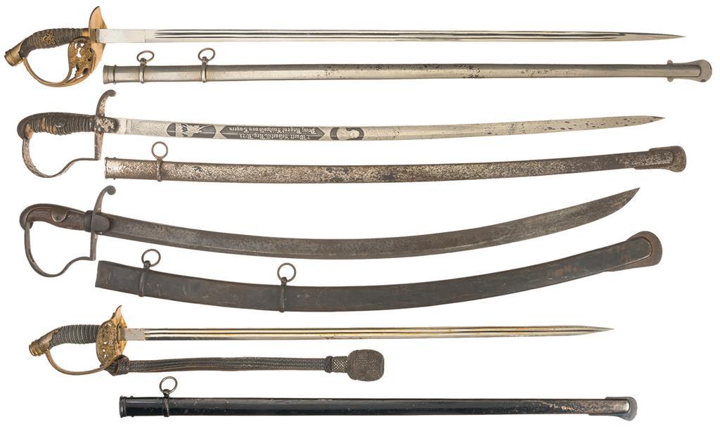 Four German Swords with Scabbards | Rock Island Auction
