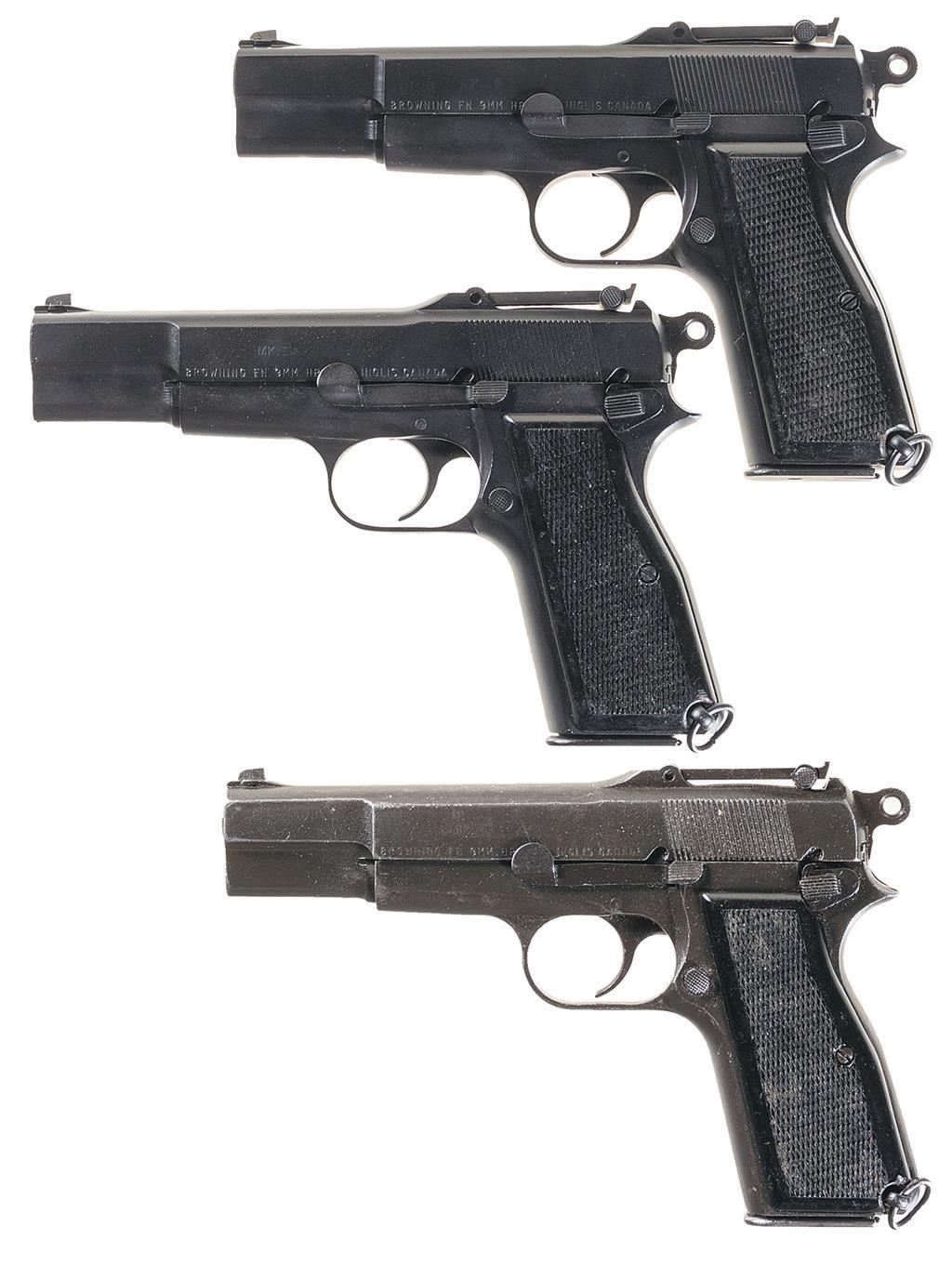 Three Inglis Mark I* High Power Semi-Automatic Pistols | Rock Island ...