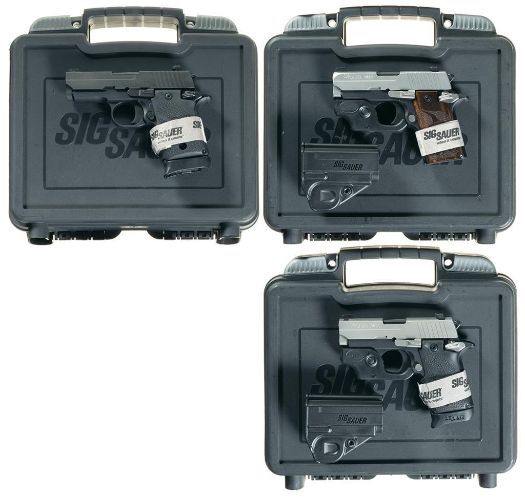 Three Sig Semi-Automatic Pistols w/ Cases | Rock Island Auction