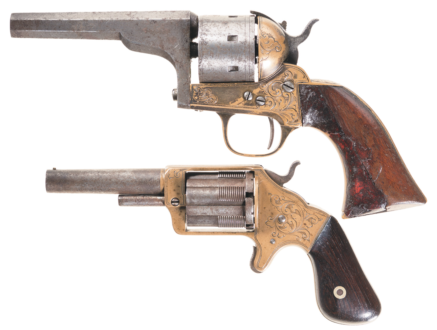 Two Engraved Antique Single Action Revolvers | Rock Island Auction