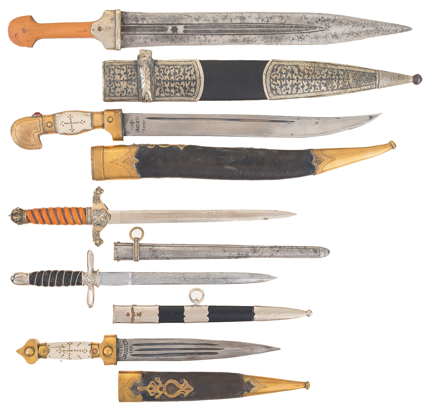 Five Central European Style Knives | Rock Island Auction