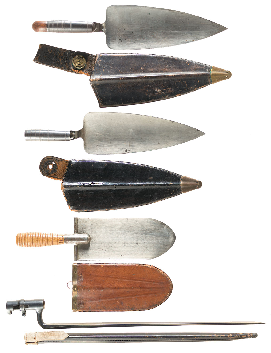 Three U.S. Bayonets and One U.S. Entrenching Tool All Complete w | Rock ...