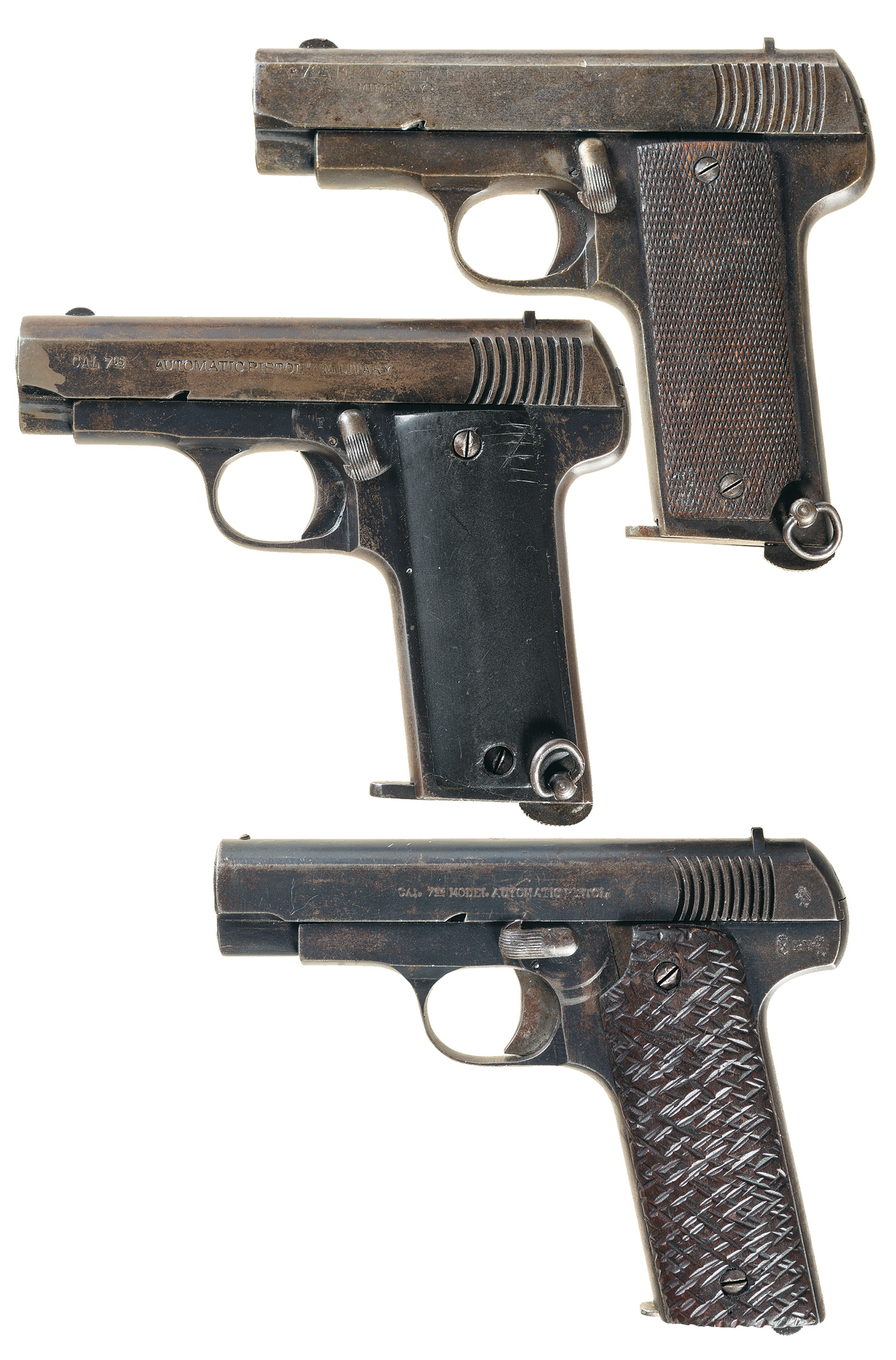 Three Spanish Semi-Automatic Ruby Type Pistols | Rock Island Auction