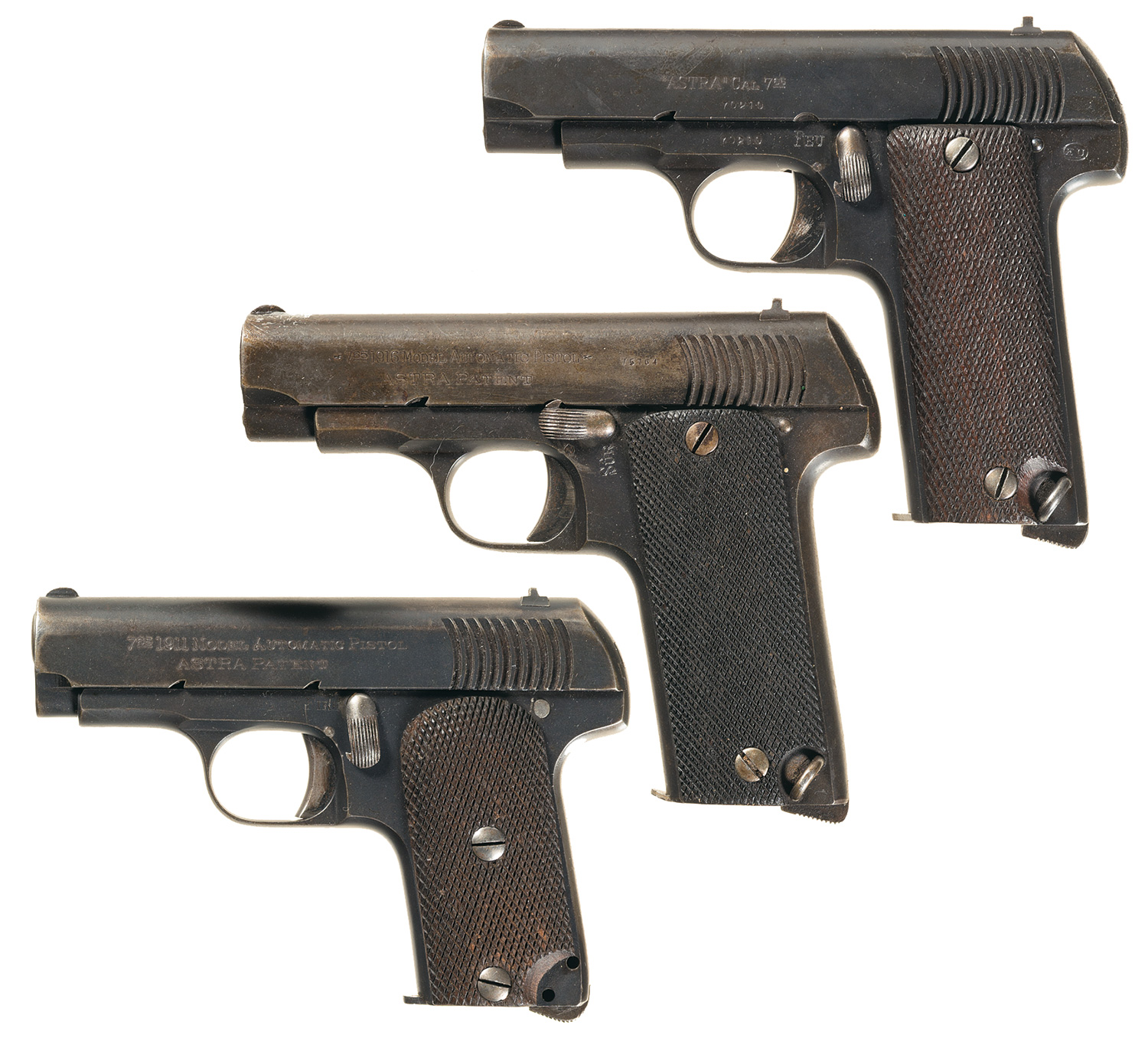 Three 'Ruby' Style Semi-Automatic Pistols | Rock Island Auction